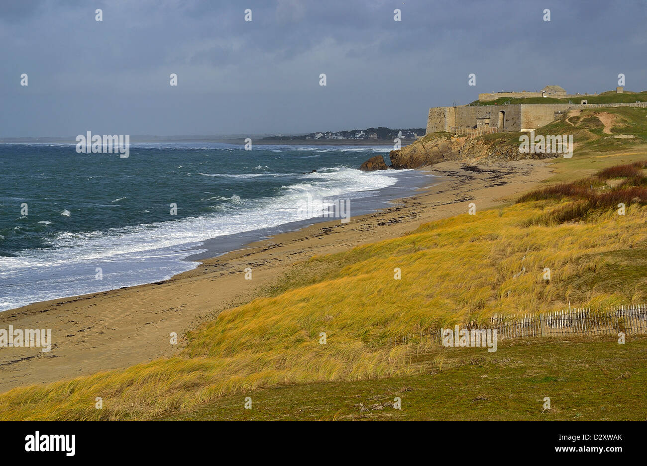 Kerhostin beach (Other name : Pouladen beach) and fort Penthièvre ...