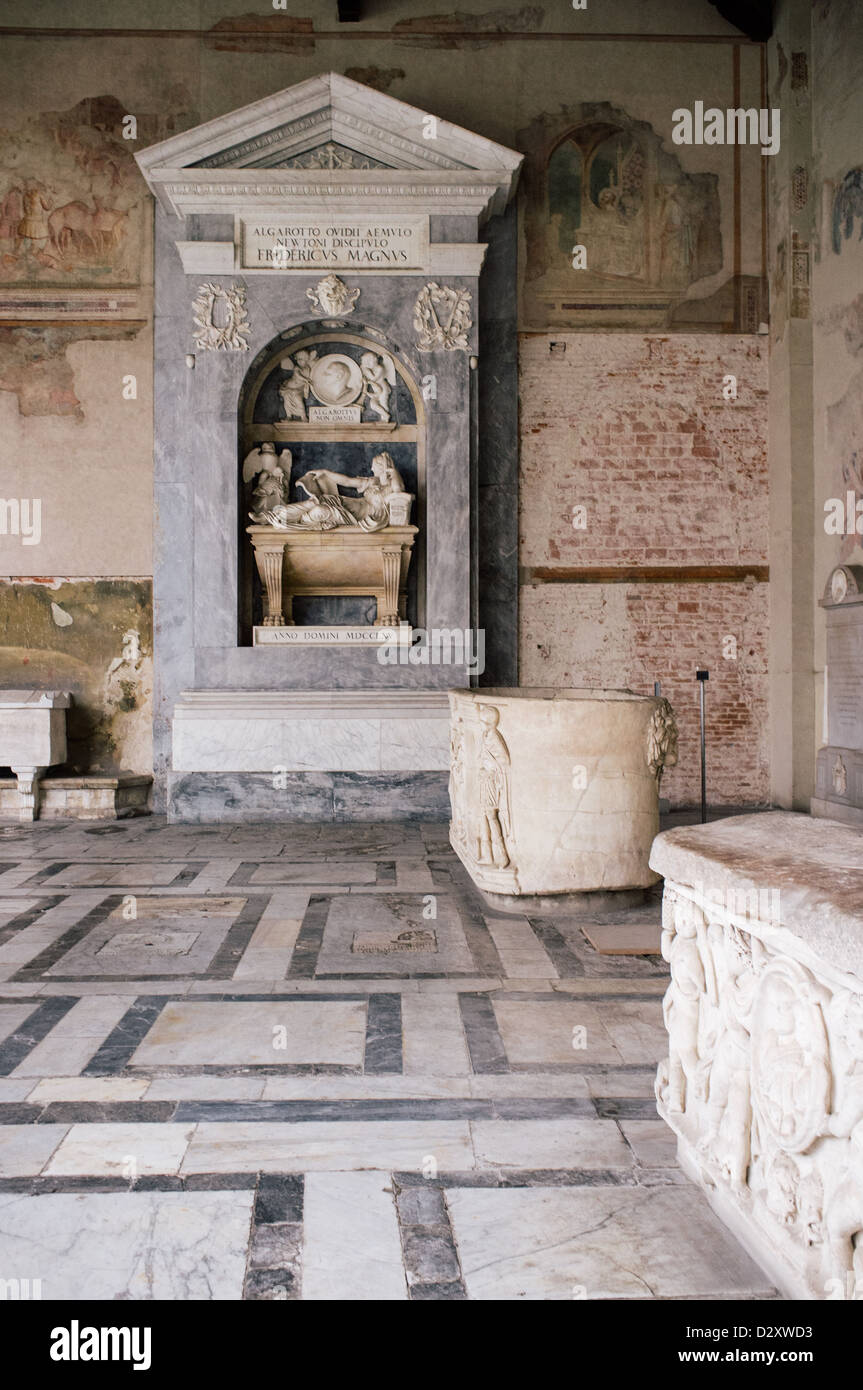 Tombs in Campo Santo cemetery in the Piazza dei Duomo in Pisa, Italy ...