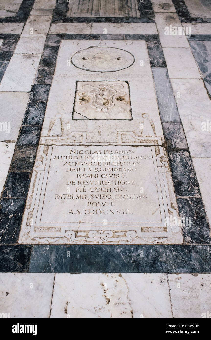 Tombs in Campo Santo cemetery in the Piazza dei Duomo in Pisa, Italy ...