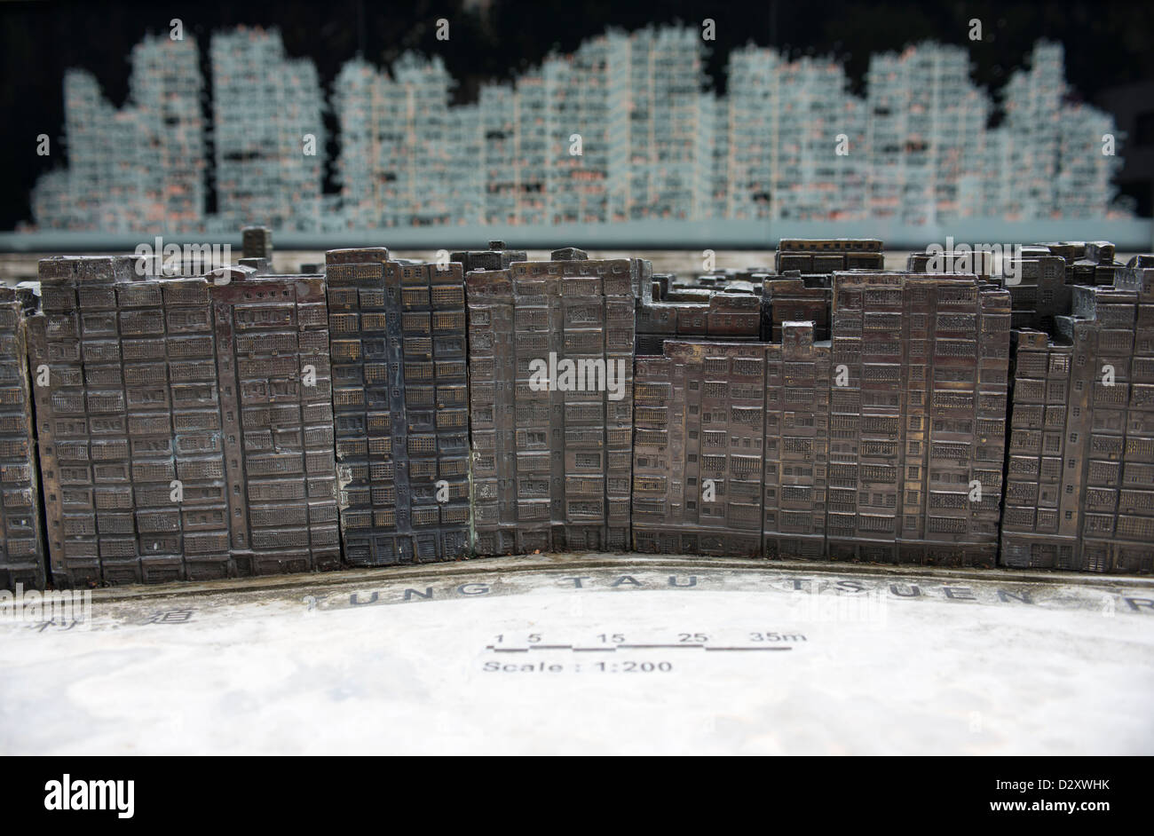 A scale model of the old Kowloon Walled City before it was demolised in ...