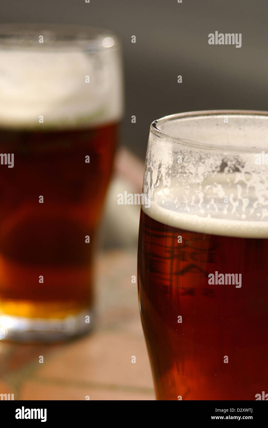 pint of real ale in summer light Stock Photo - Alamy