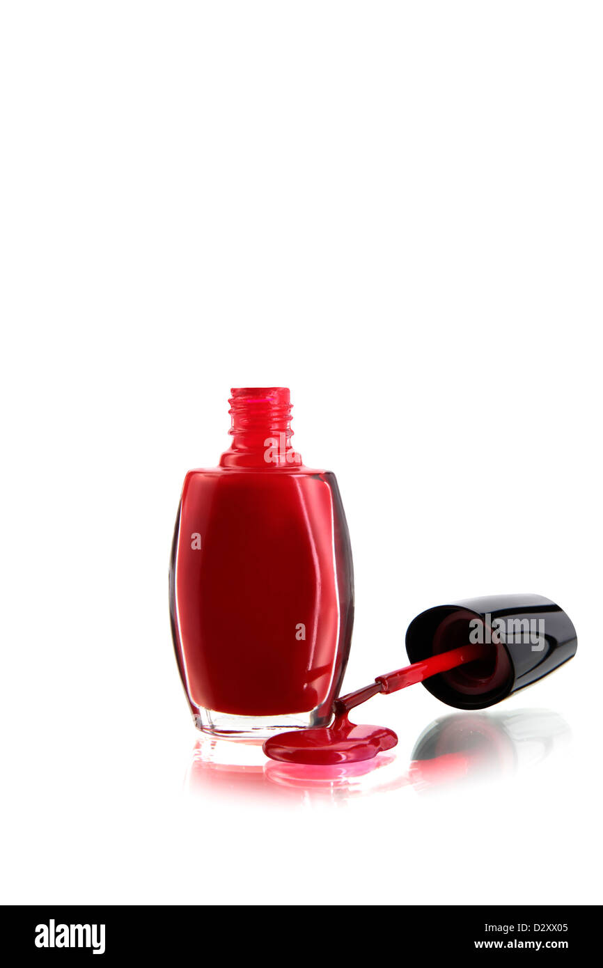 Cosmetics, nail enamels on a white background Stock Photo - Alamy