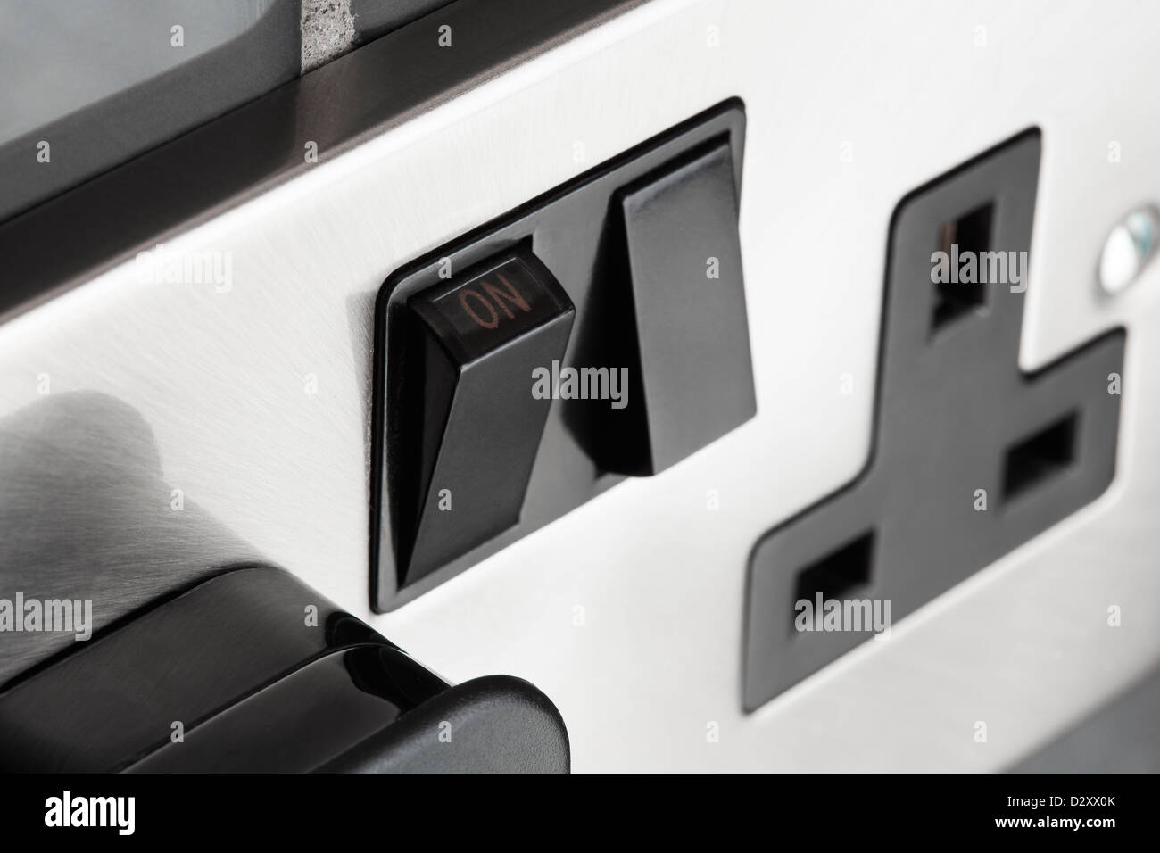 Double plug socket in contemporary kitchen Stock Photo - Alamy