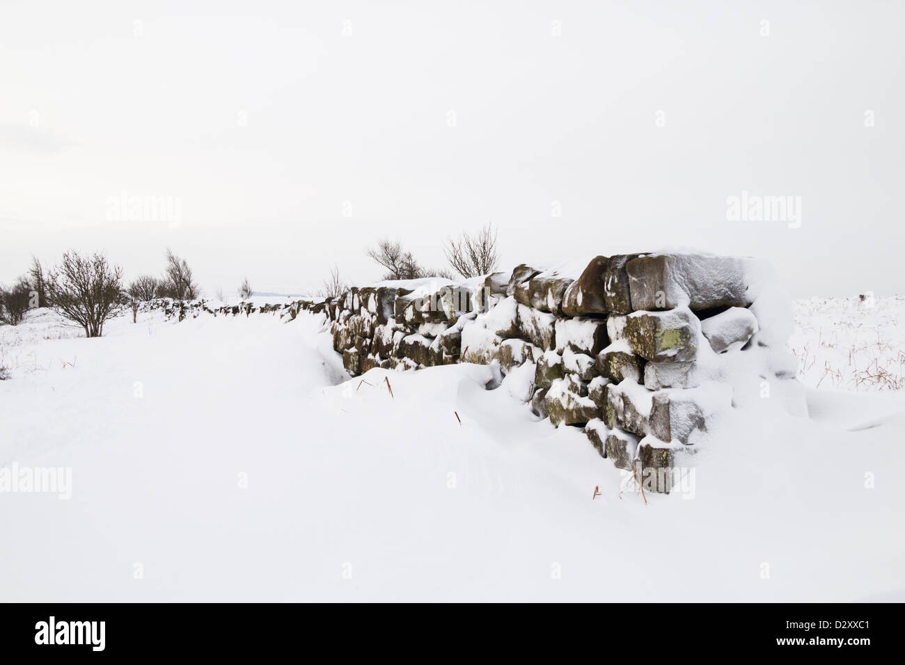 Drystone wall in snow in North York Moors National Park Stock Photo - Alamy