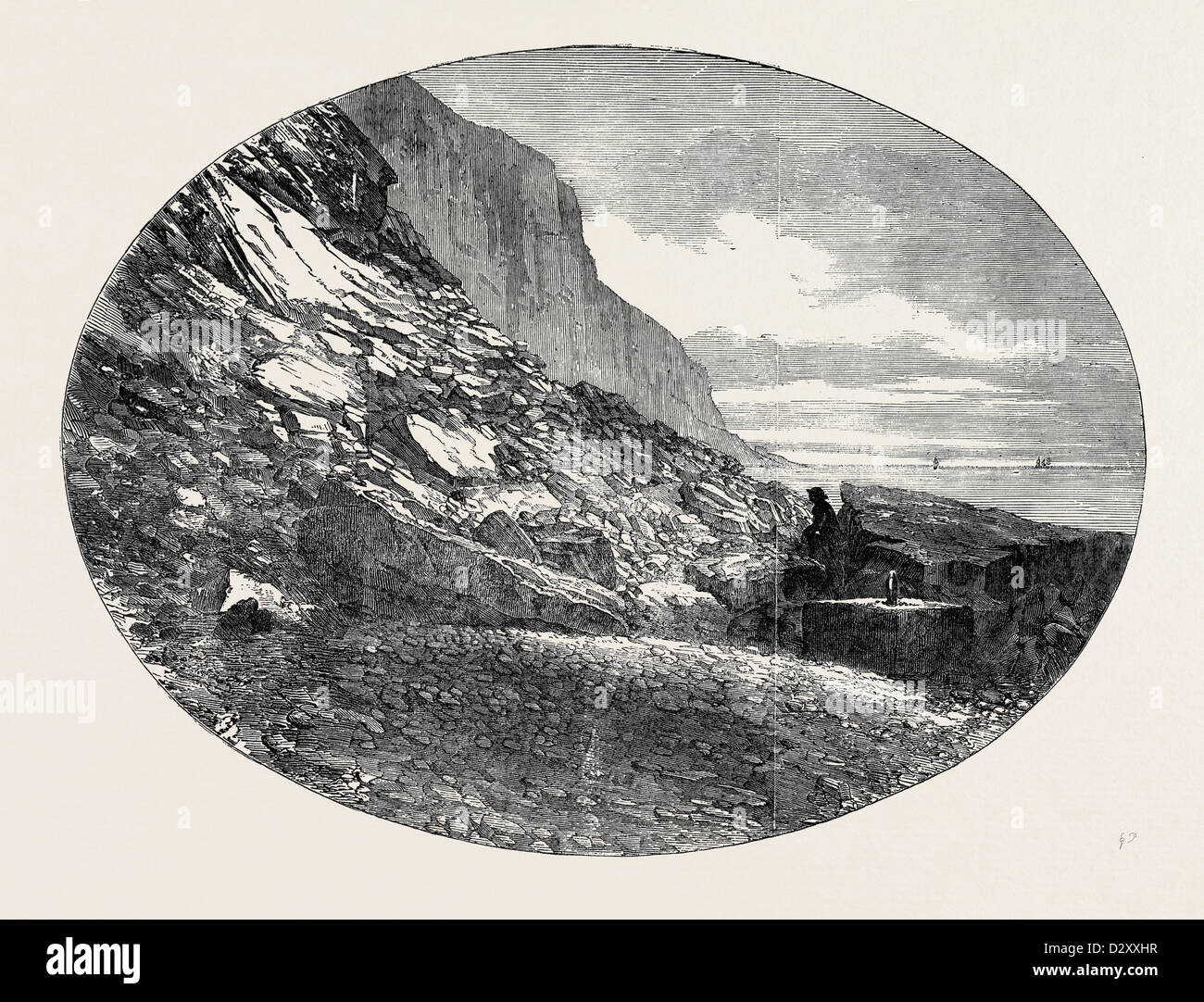 THE FALLEN EAST CLIFF, AT HASTINGS, 1852 Stock Photo - Alamy
