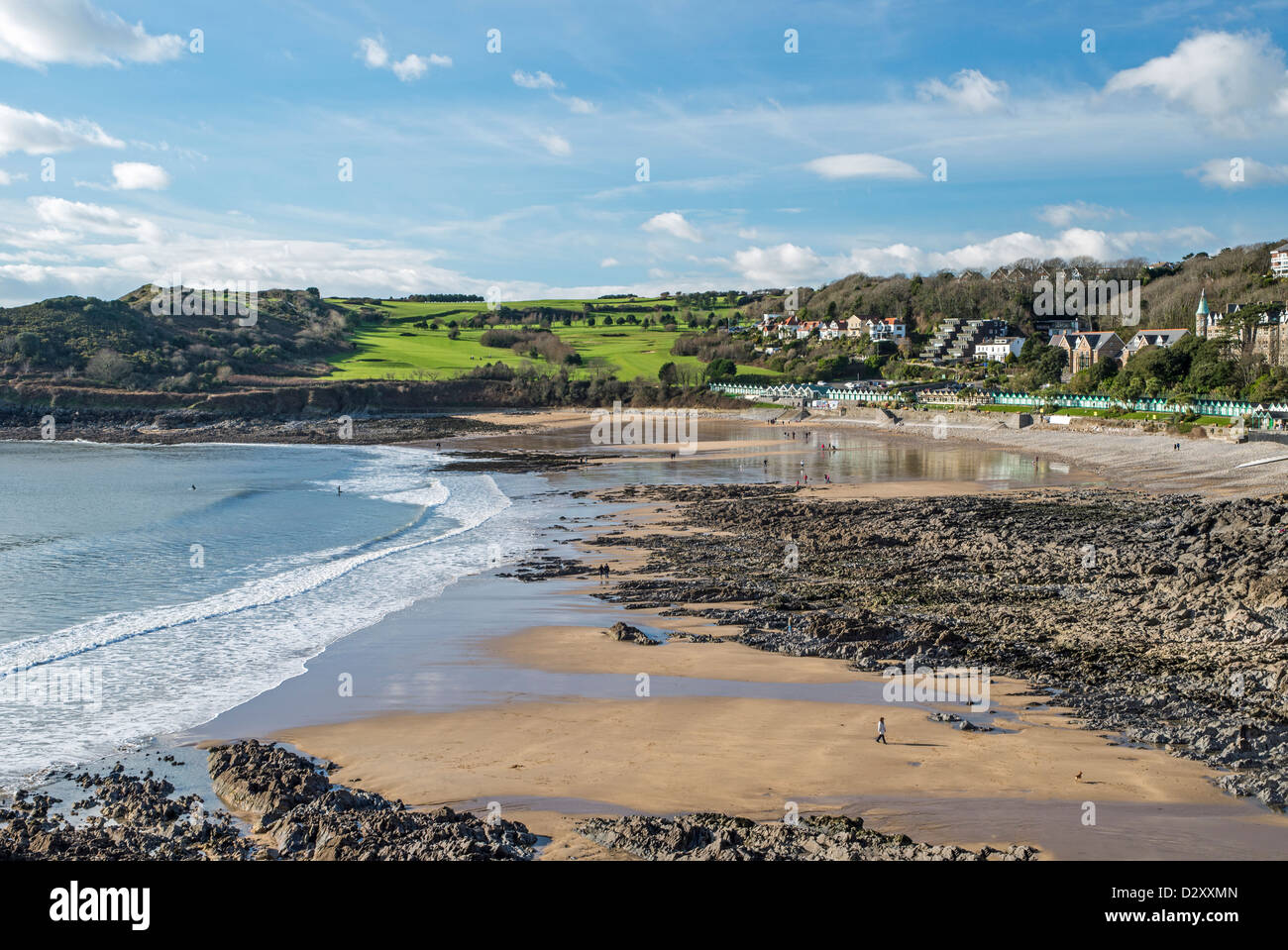 Langland bay beach huts hi-res stock photography and images - Alamy