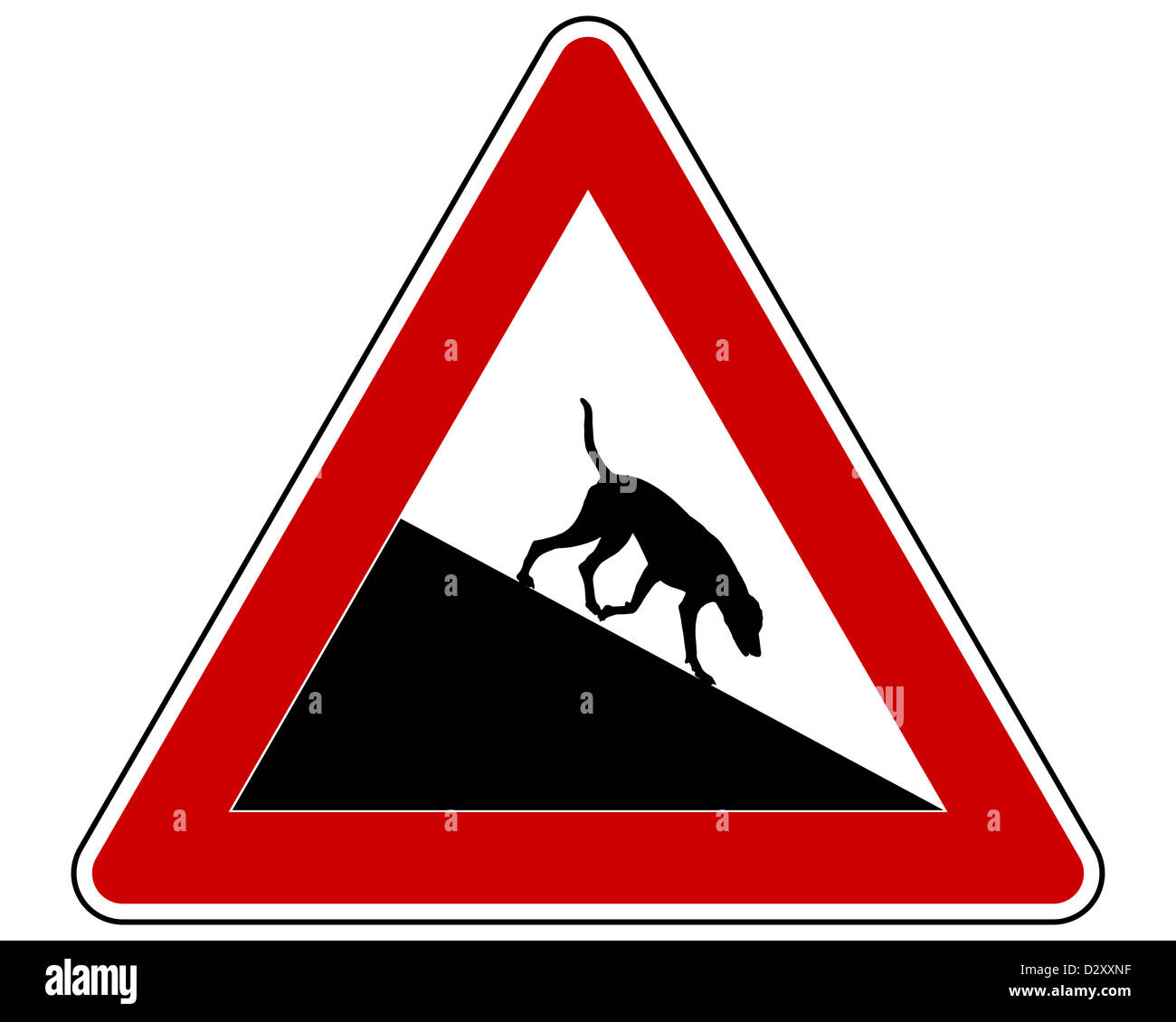 Warning sign for downward slope hi-res stock photography and images - Alamy