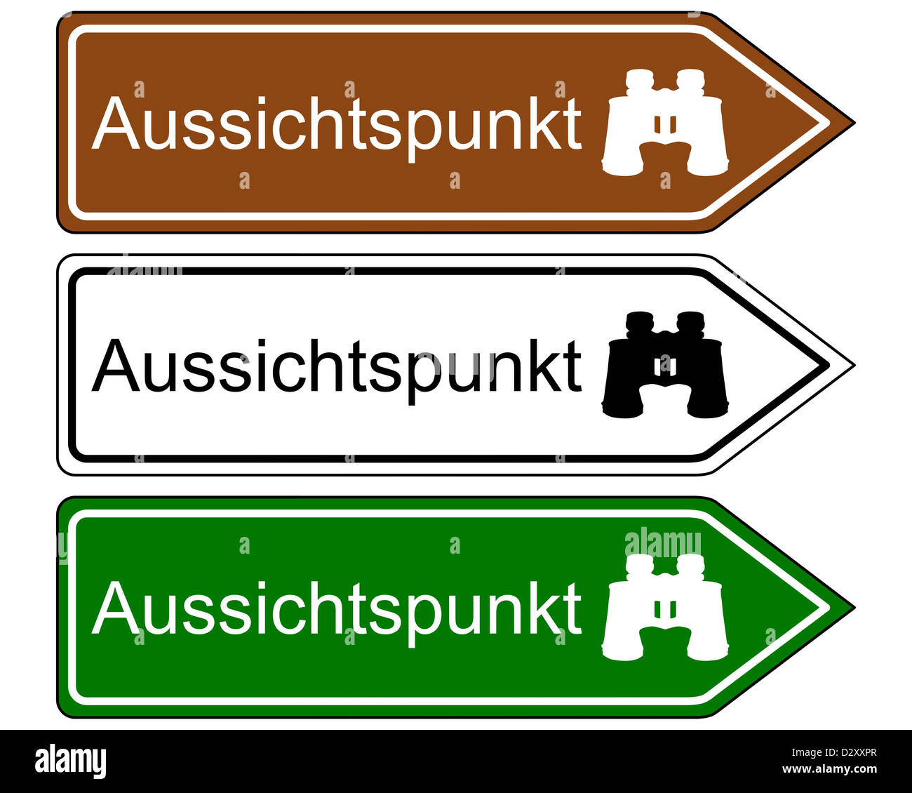 Direction sign viewpoint Stock Photo - Alamy