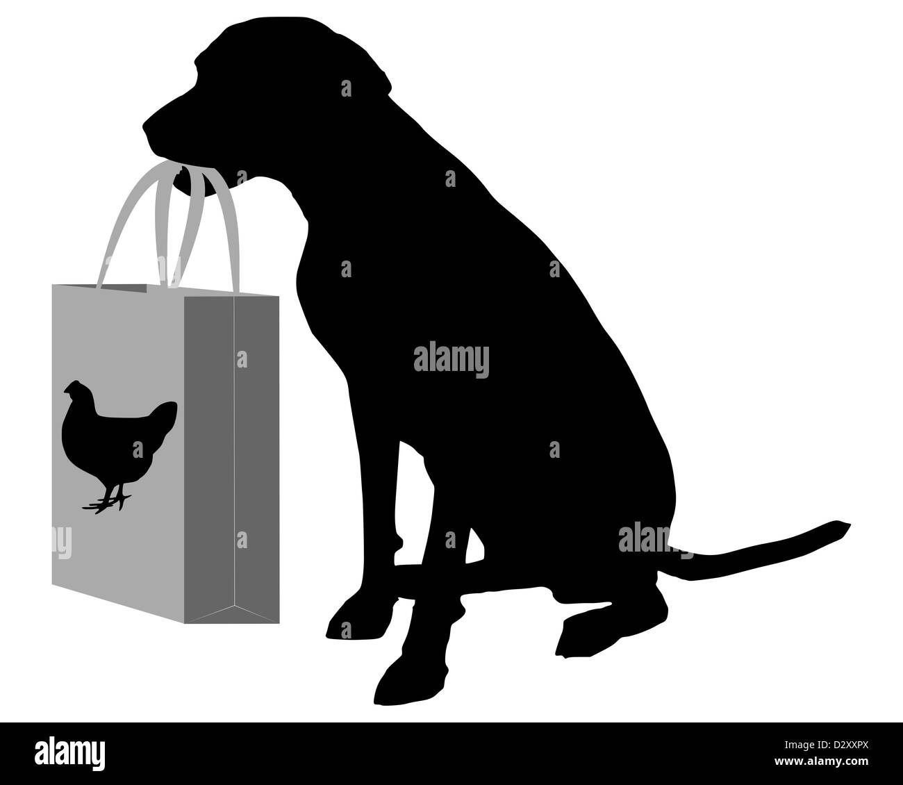Dog shopping chicken Stock Photo - Alamy