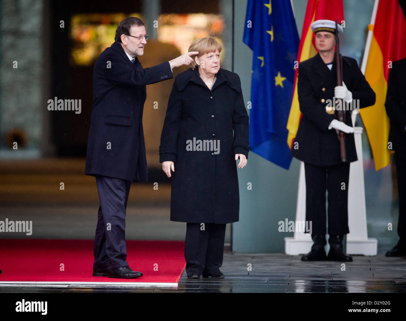 Federal Chancellor Angela Merkel receives the Spanish Prime Minister ...