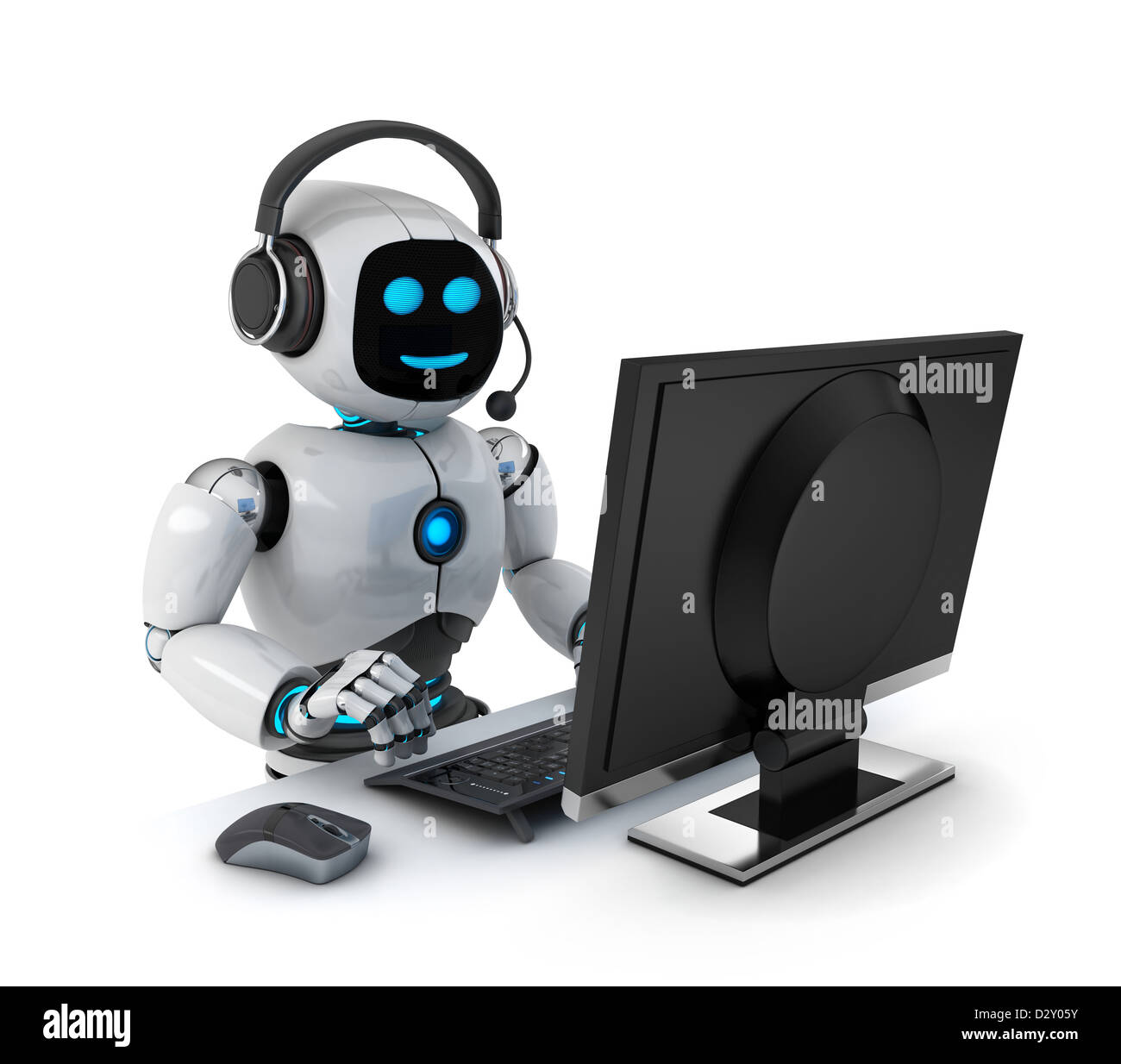 Robot with headphones (done in 3d Stock Photo - Alamy