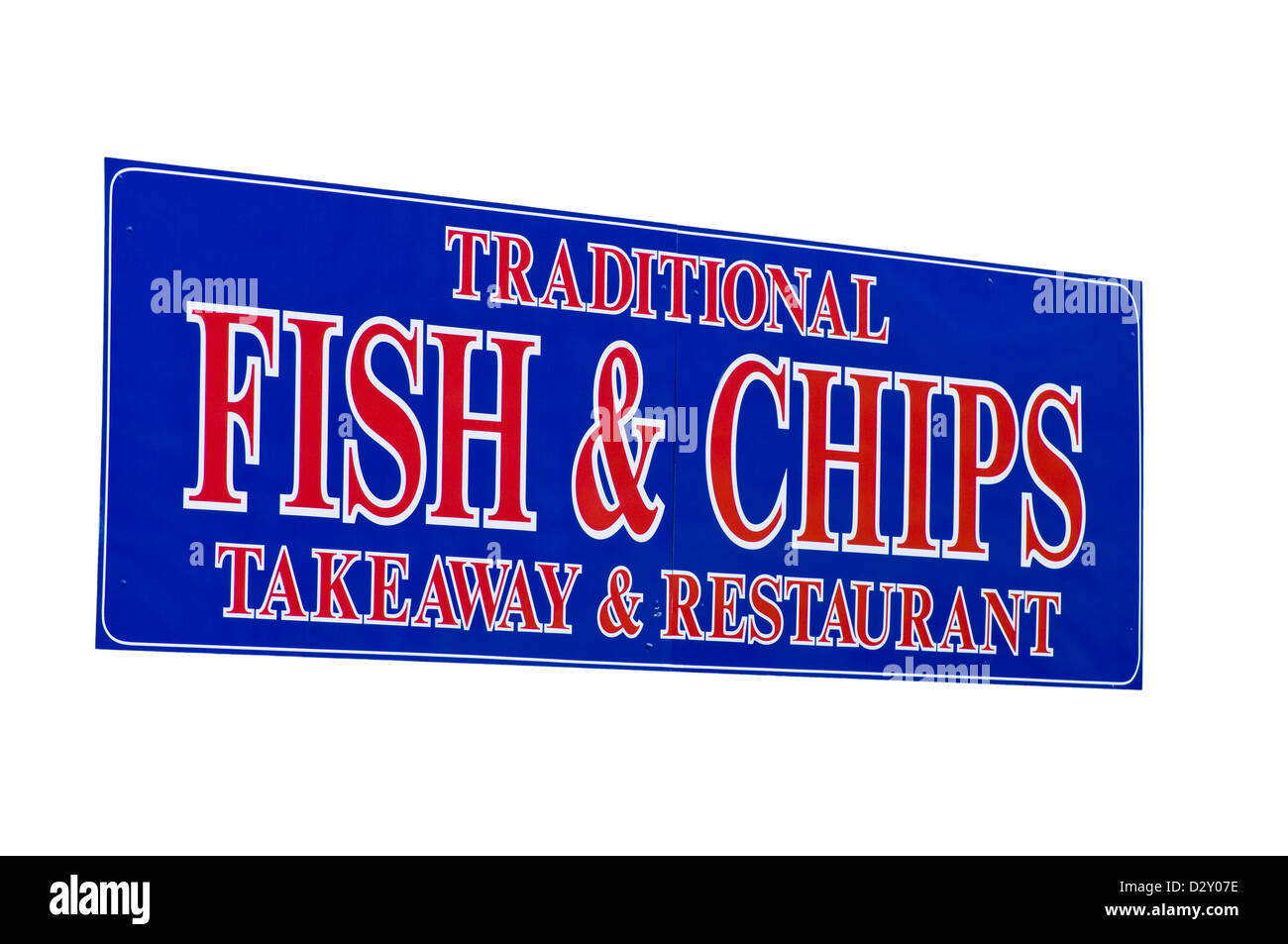 Fish chips sign outside shop Cut Out Stock Images & Pictures - Alamy
