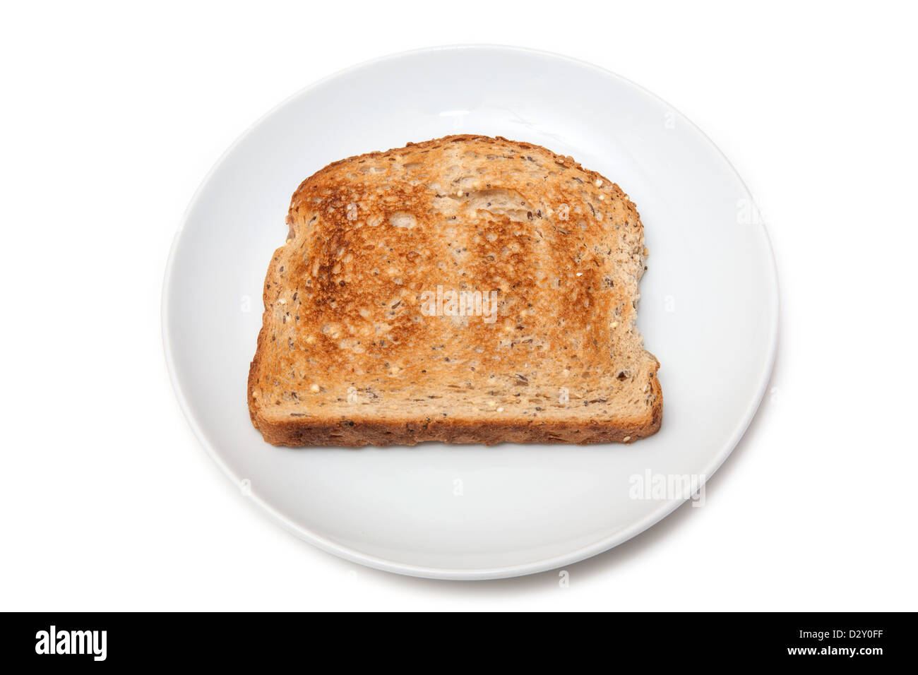 Plate of wholemeal toast isolated on a white studio background Stock ...
