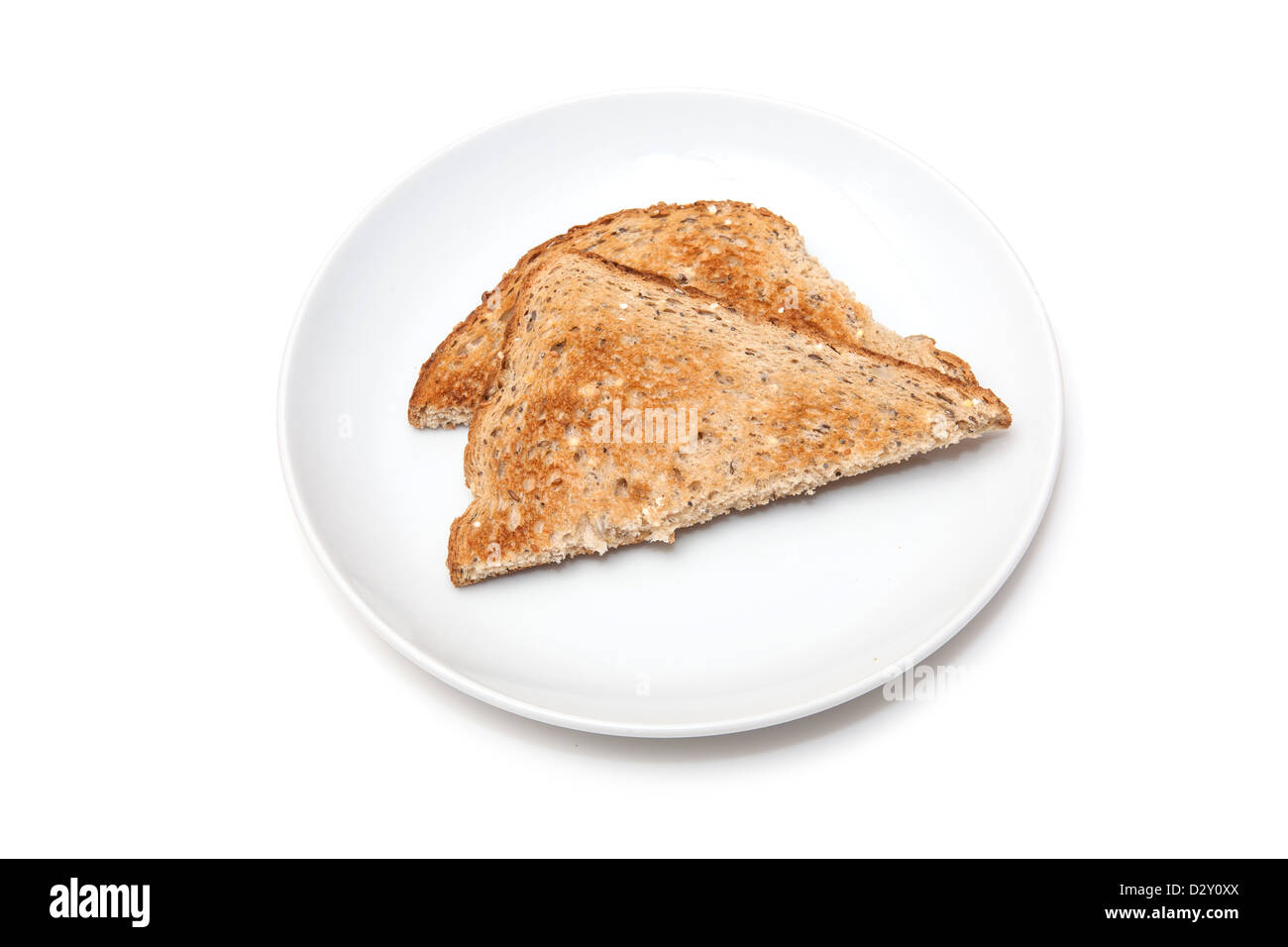 Plate of wholemeal toast isolated on a white studio background Stock ...