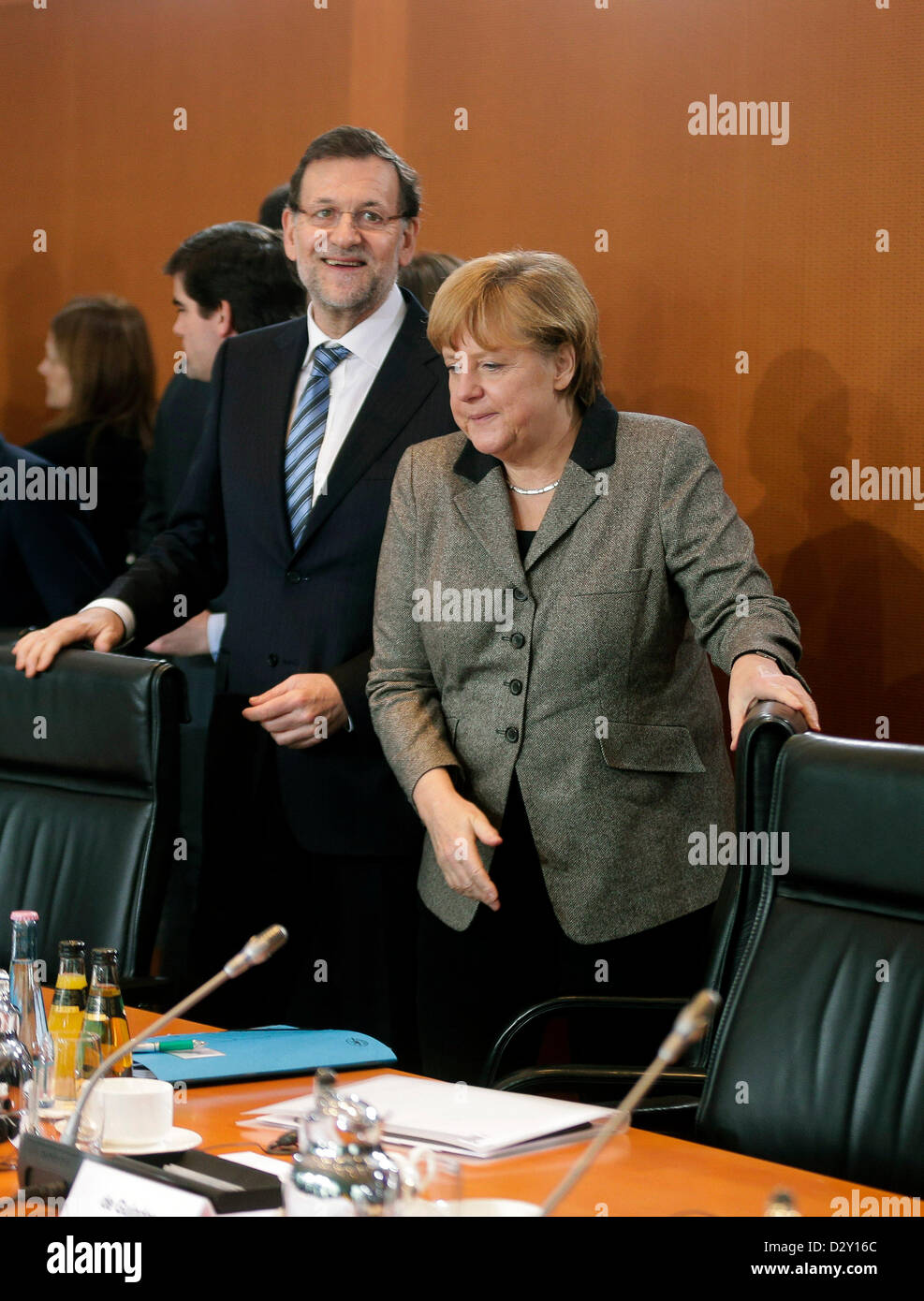 German Chancellor Angela Merkel and Spanish Prime Minister Mariano ...