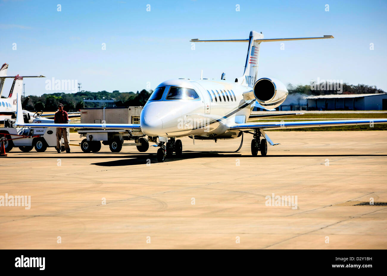 Cessna Citation private jet at Sarasota Airport in Florida Stock Photo ...