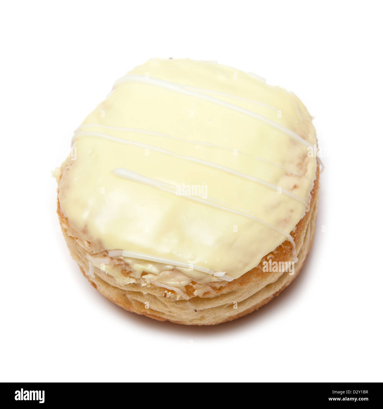 Iced donut isolated on a white studio background Stock Photo - Alamy
