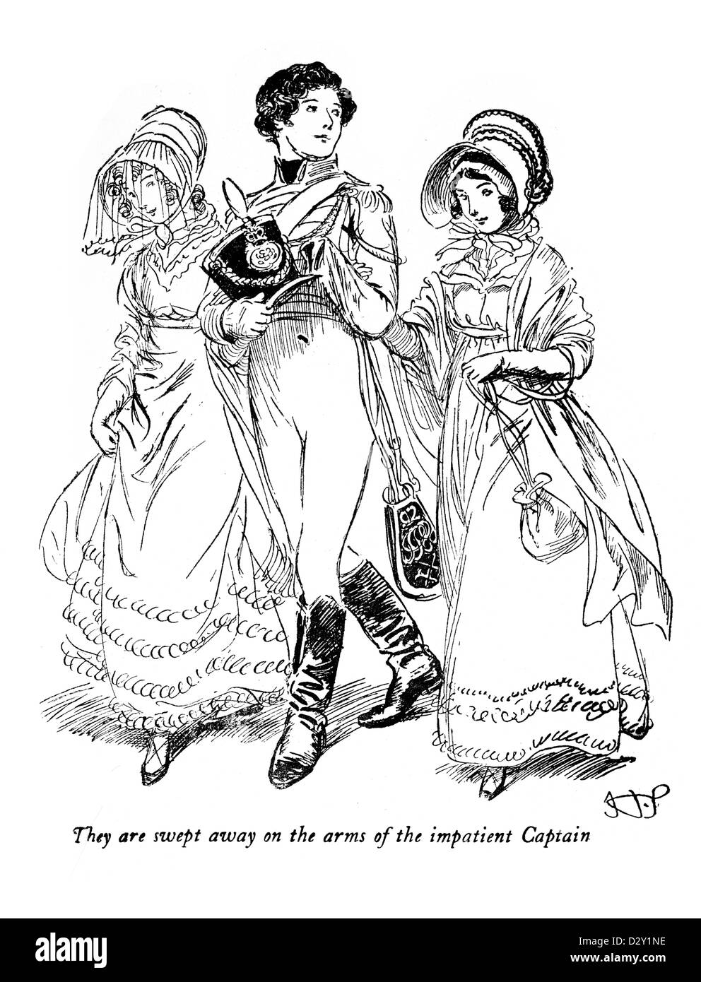 Illustration from the J. M. Barrie play Quality Street, a comedy about ...