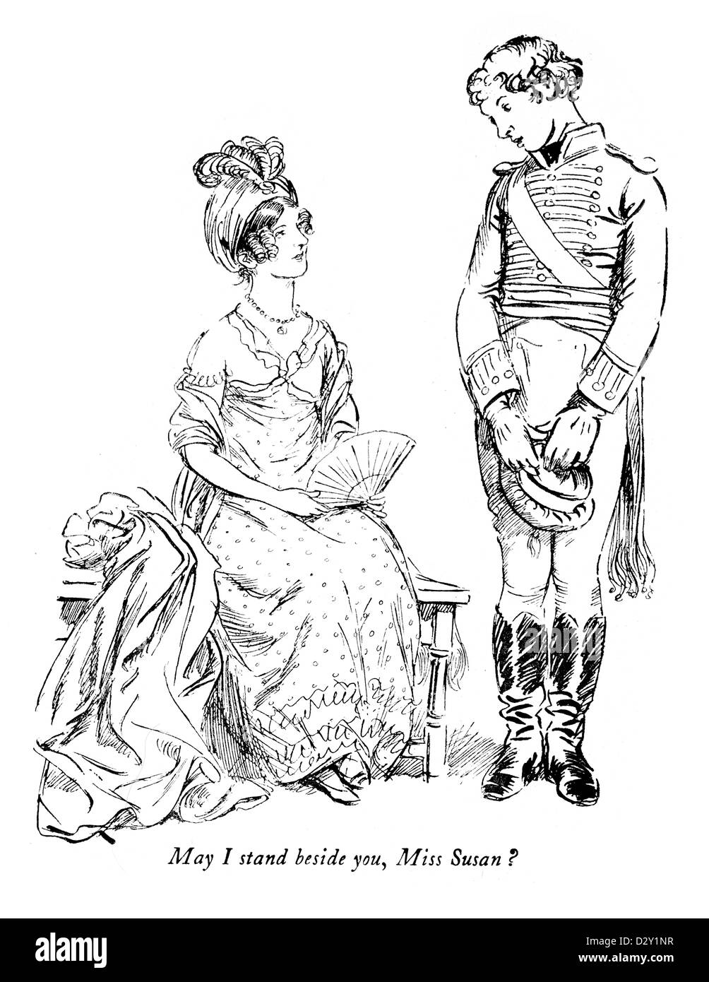 Illustration from the J. M. Barrie play Quality Street, a comedy about ...