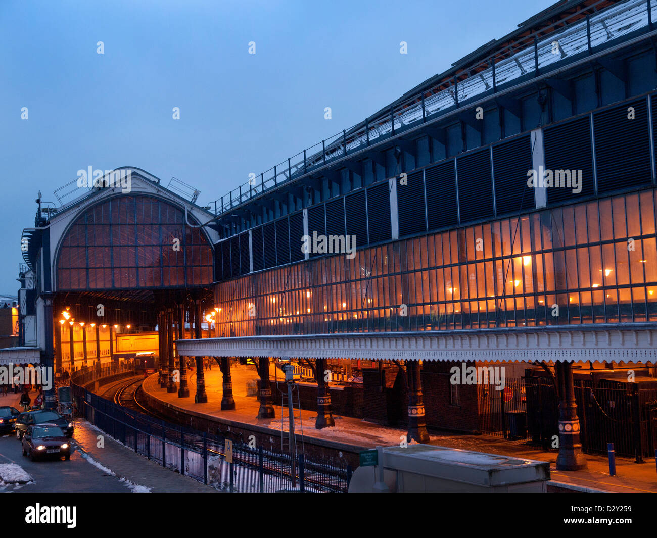 Brighton railway station on a winter's evening Stock Photo - Alamy