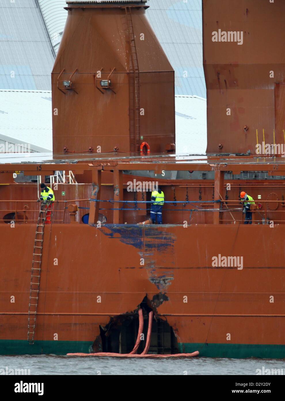 The 172 meter long Dutch freighter ship "Statengracht" is docked with a ...