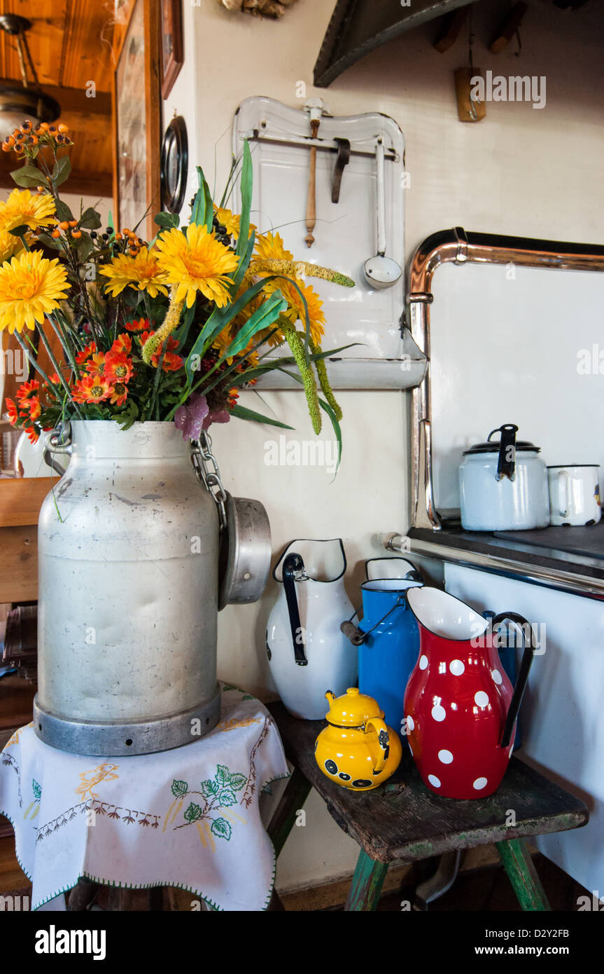Accessories in an old, obsolete kitchen Stock Photo - Alamy