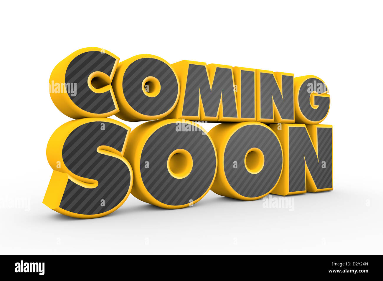 3D yellow grey Coming Soon text on white Stock Photo - Alamy