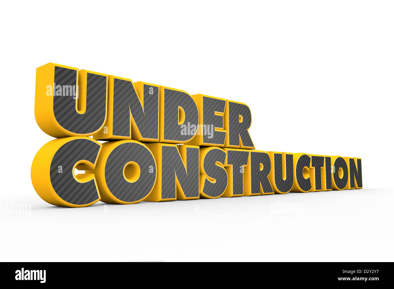 3D yellow grey Under Construction text on white Stock Photo - Alamy
