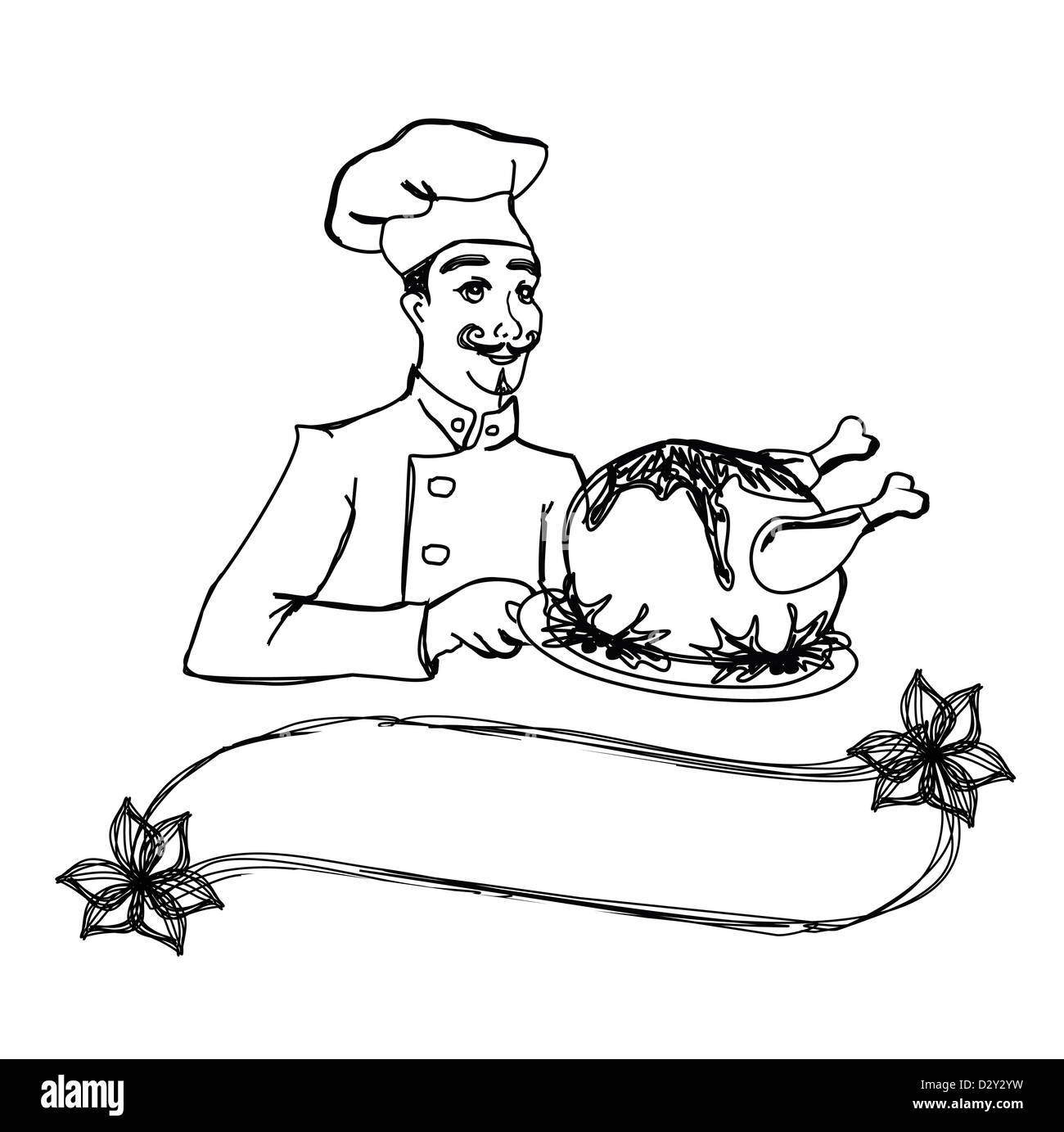 Food plate roasted turkey Black and White Stock Photos & Images - Alamy
