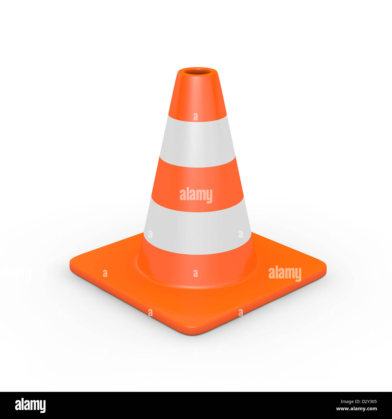 A traffic cone isolated on white (3D render Stock Photo - Alamy
