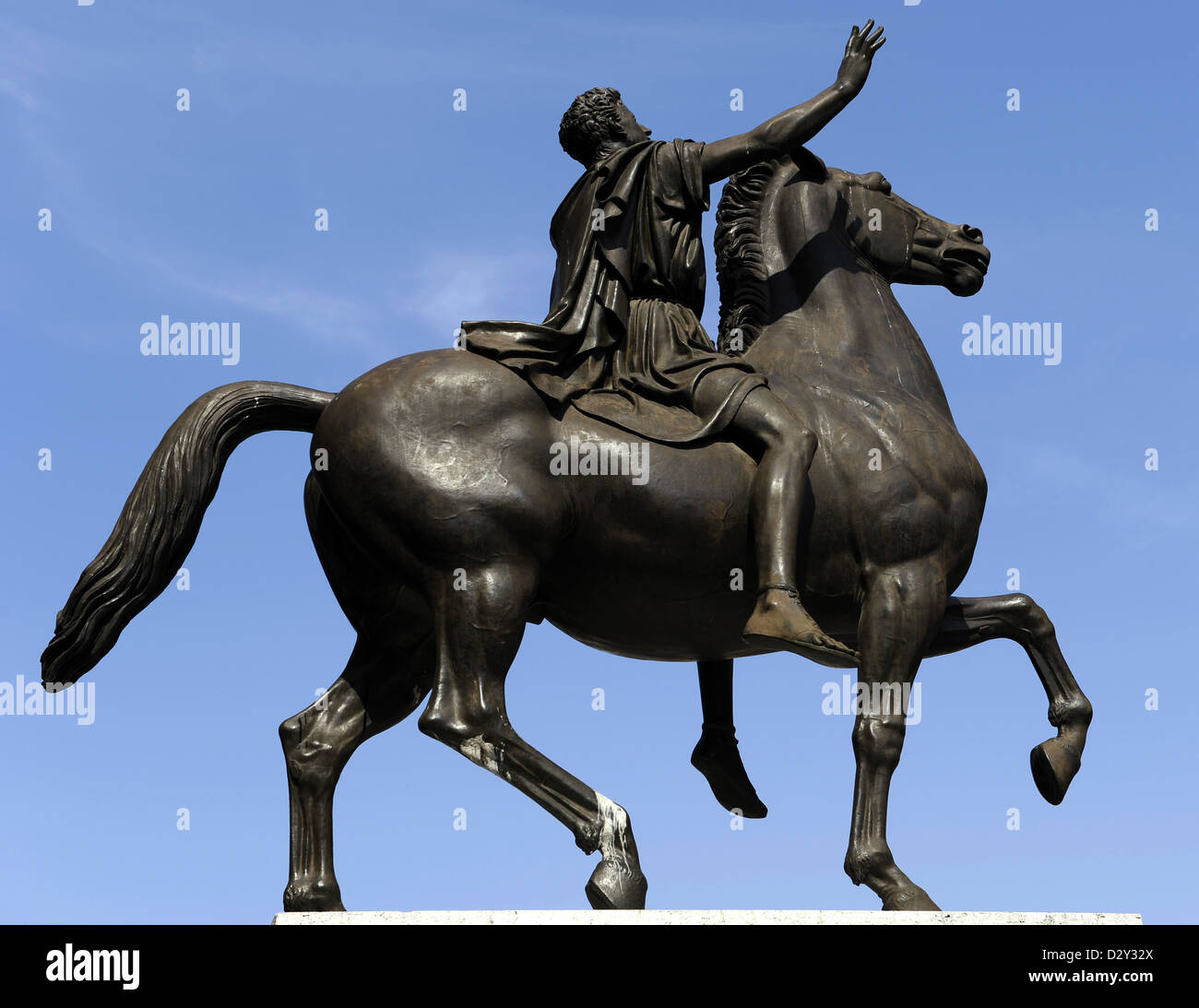 Italy. Pavia. The Regisole (Sun King). Bronze classical equestrian ...