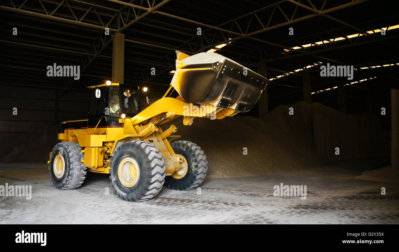 Big Yellow Wheel Loader in a Factory Stock Photo - Alamy