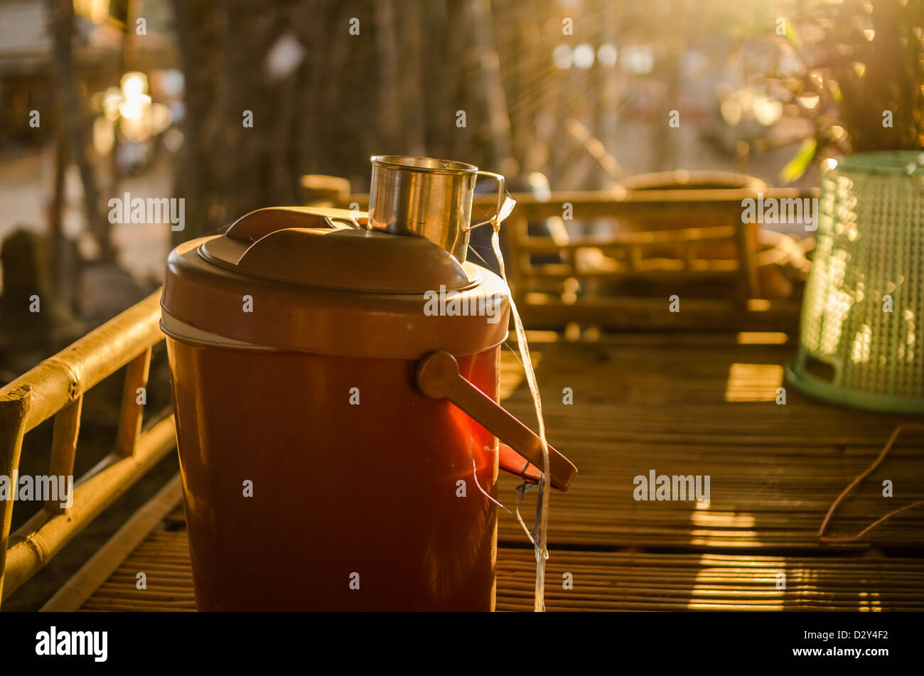 Flask water and sunbeam in the evening Stock Photo - Alamy