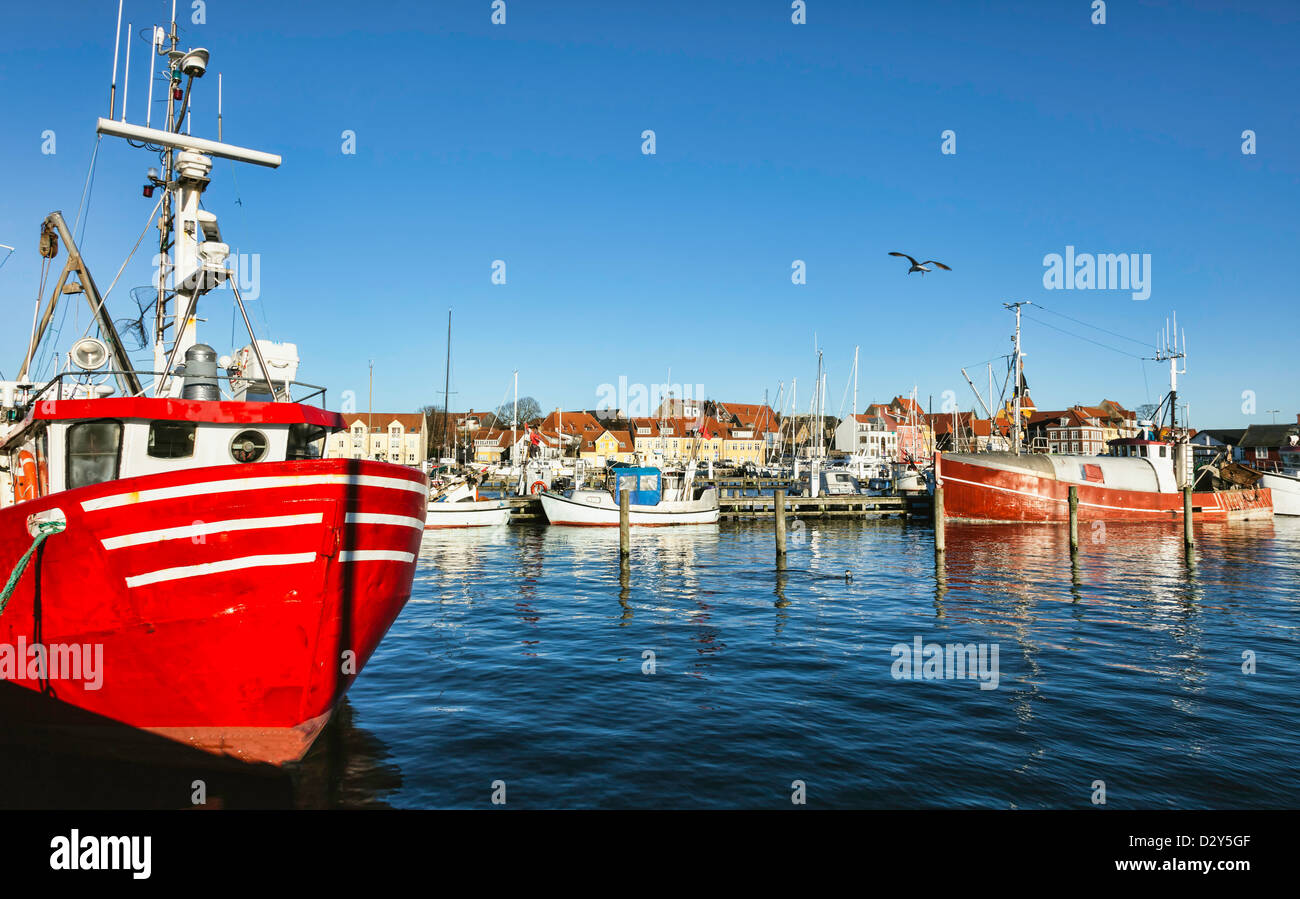 Faaborg harbour on Funen in Denmark Stock Photo - Alamy