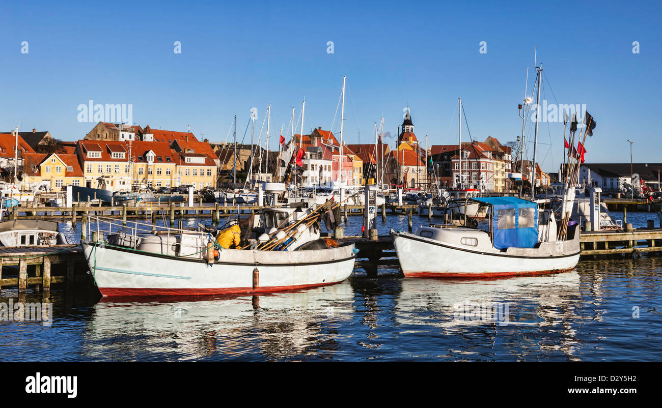 Faaborg harbour on Funen in Denmark Stock Photo - Alamy