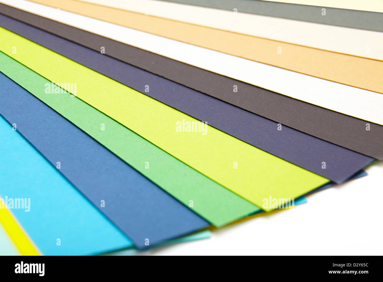 Color samples of cardboard lying on the white material Stock Photo - Alamy