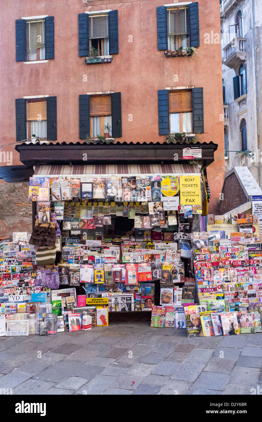 Newspaper and Magazine Stand in San Polo District of Venice Italy Stock ...
