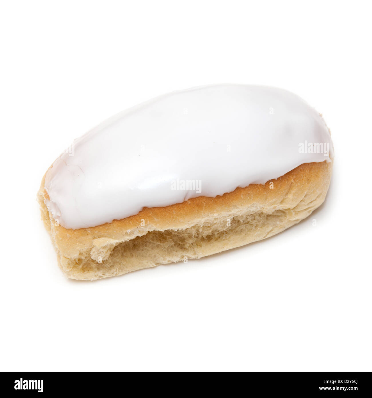 Iced bun isolated on a white studio background Stock Photo - Alamy