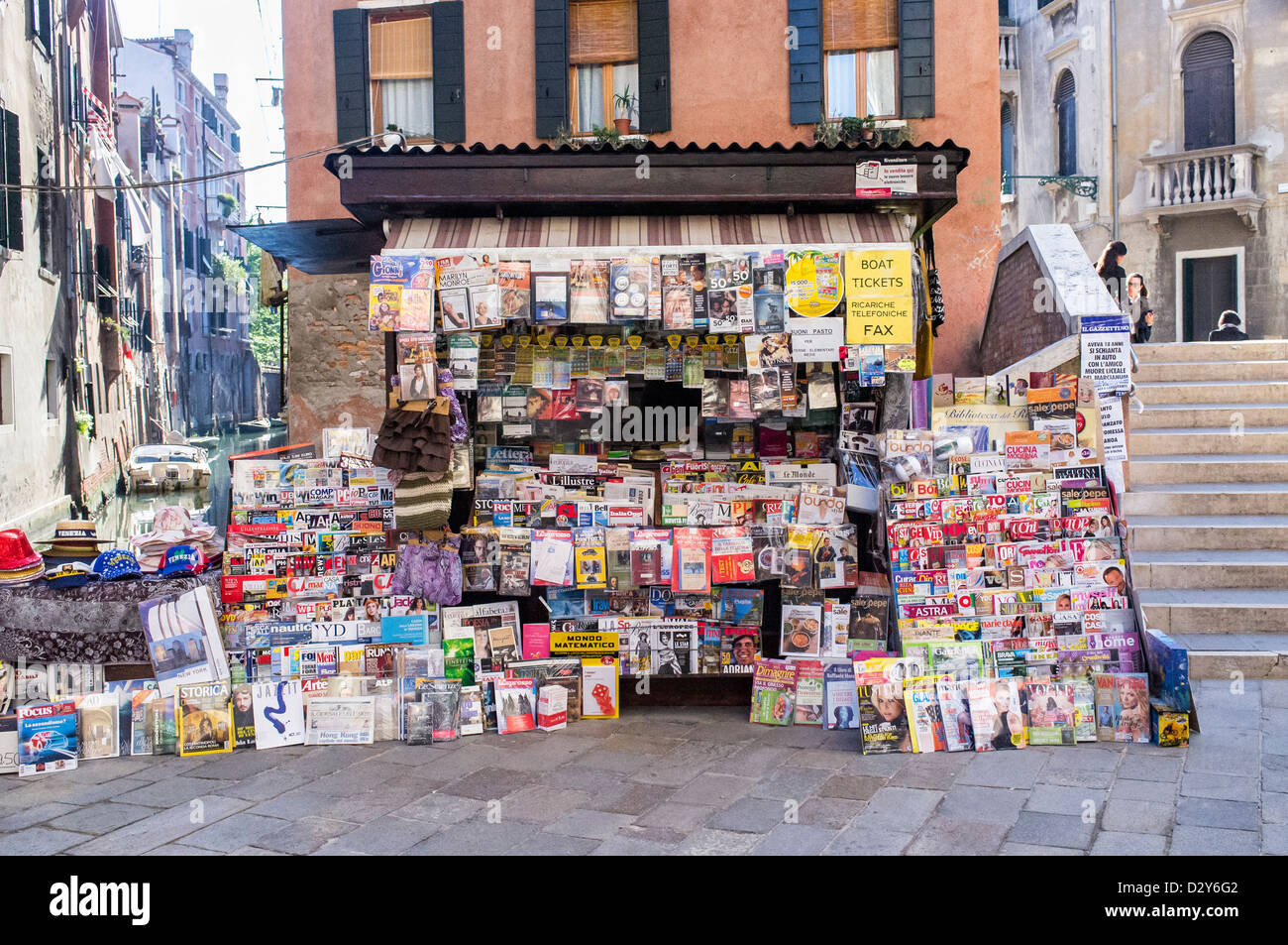 Newspaper and Magazine Stand in San Polo District of Venice Italy Stock ...