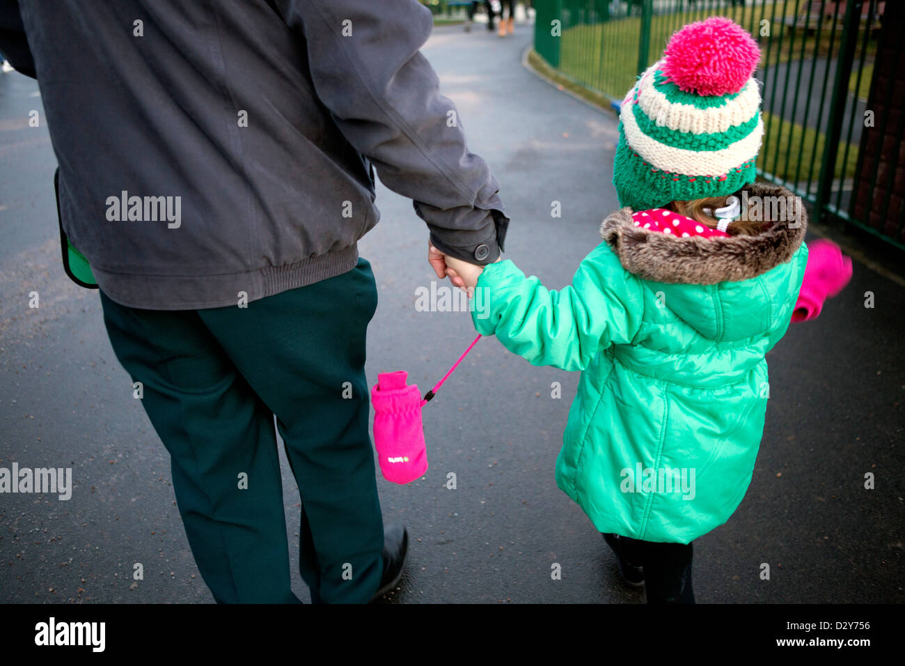 grandfather collecting child from primary school Stock Photo - Alamy