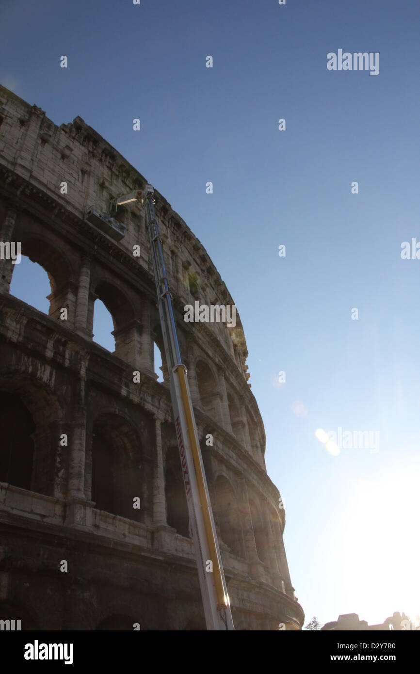 Rome, Italy. 4 Feb 2013 restoration work on the colosseum in Rome Italy ...
