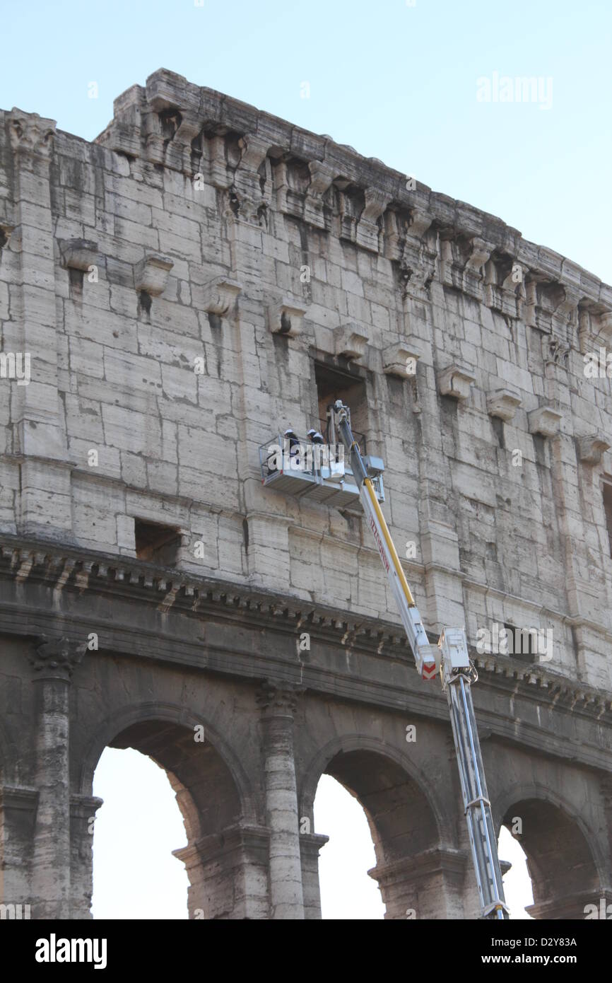 Rome, Italy. 4 Feb 2013 restoration work on the colosseum in Rome Italy ...