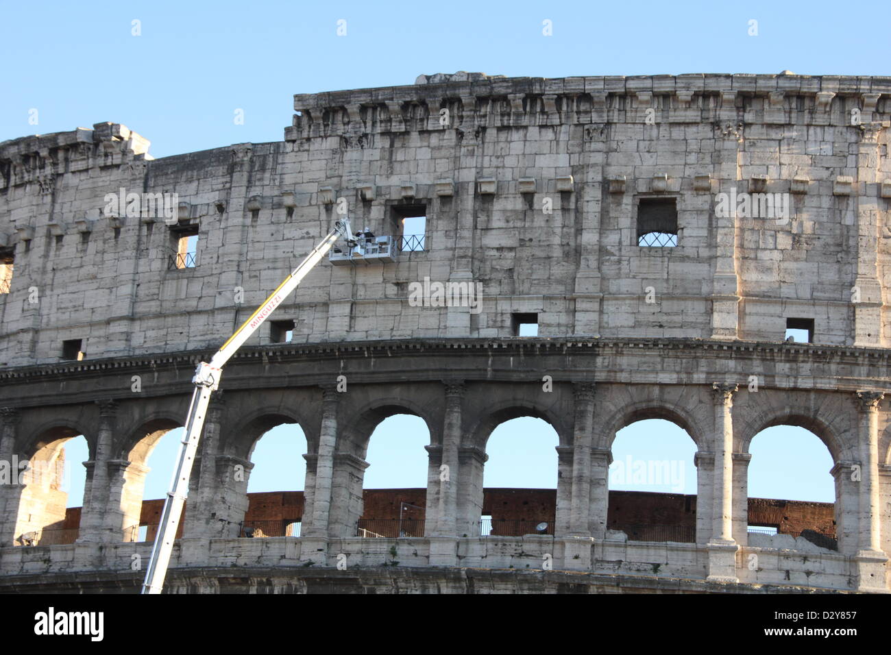 Rome, Italy. 4 Feb 2013 restoration work on the colosseum in Rome Italy ...