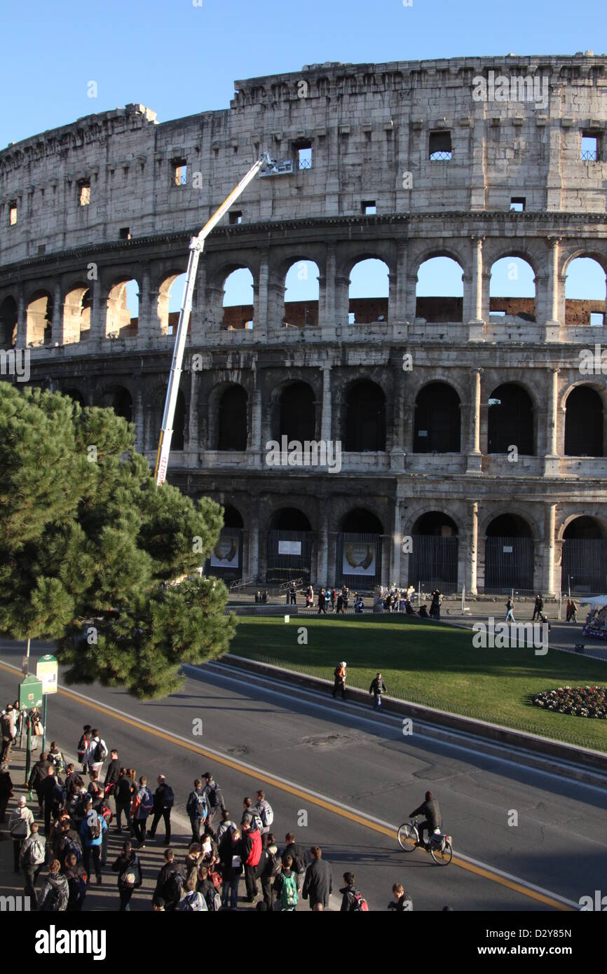 Rome, Italy. 4 Feb 2013 restoration work on the colosseum in Rome Italy ...