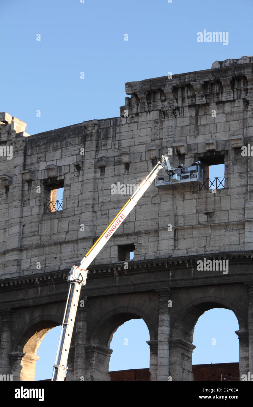 Rome, Italy. 4 Feb 2013 restoration work on the colosseum in Rome Italy ...