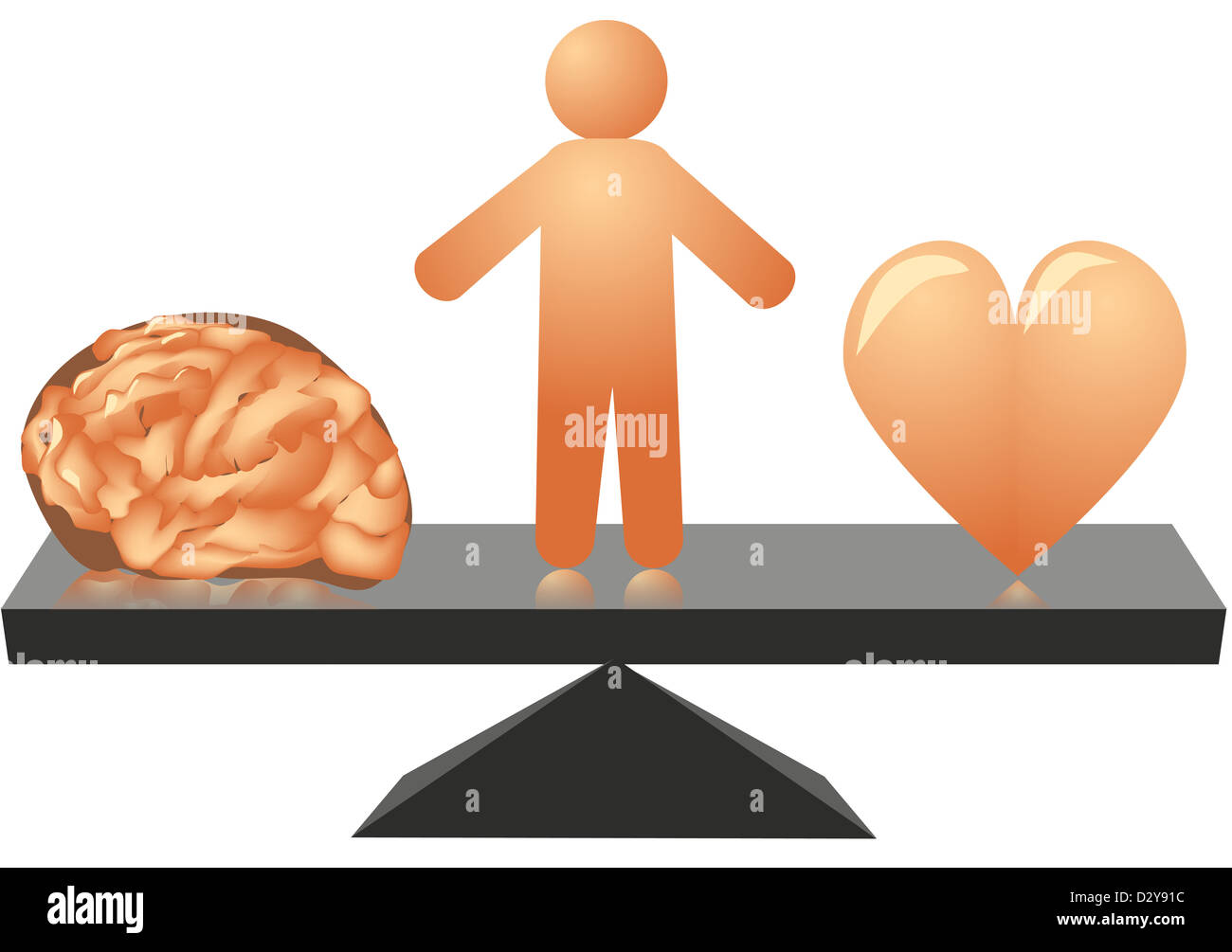 choice between heart and mind Stock Photo - Alamy