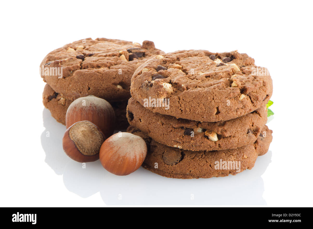Stack of chocolate cookies isolated on white background Stock Photo - Alamy