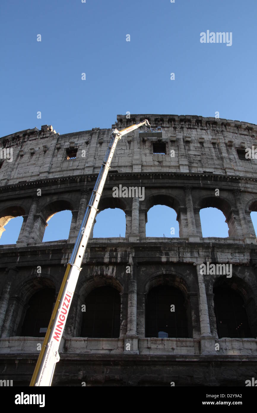 4 Feb 2013 restoration work on the colosseum in Rome Italy Stock Photo ...