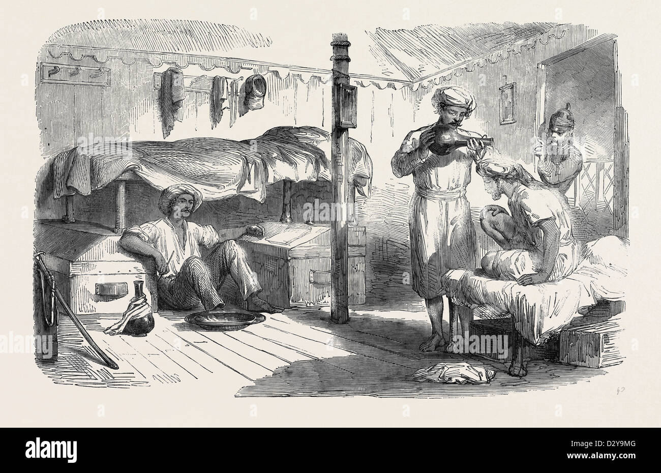 THE MUTINY IN INDIA: INTERIOR OF A SUBALTERN'S TENT BEFORE DELHI Stock ...