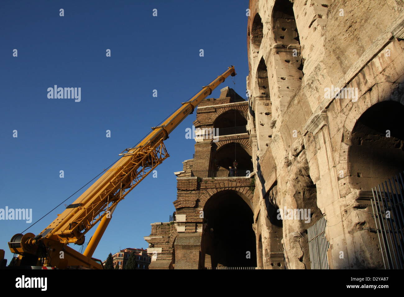 4 Feb 2013 restoration work on the colosseum in Rome Italy Stock Photo ...
